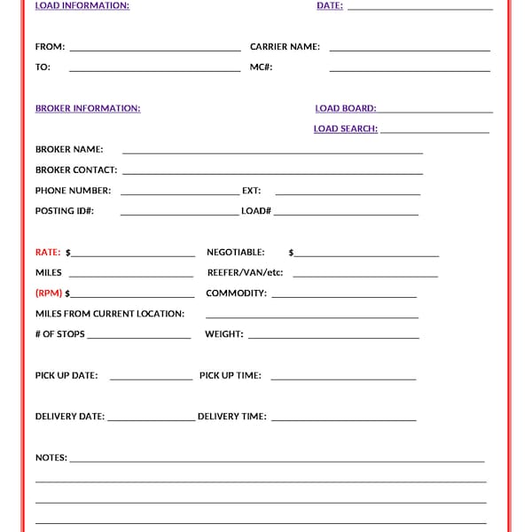 Trucking Dispatcher Spreadsheet - Etsy