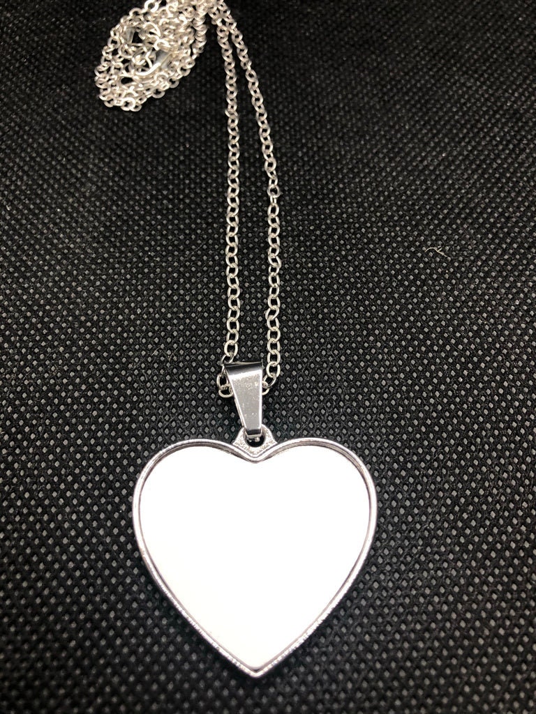 Sublimation Heart Necklace Blank Double Sided - Etsy