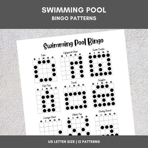 Bingo Patterns | Swimming Pool Bingo | Printable Bingo Games | Bingo ...