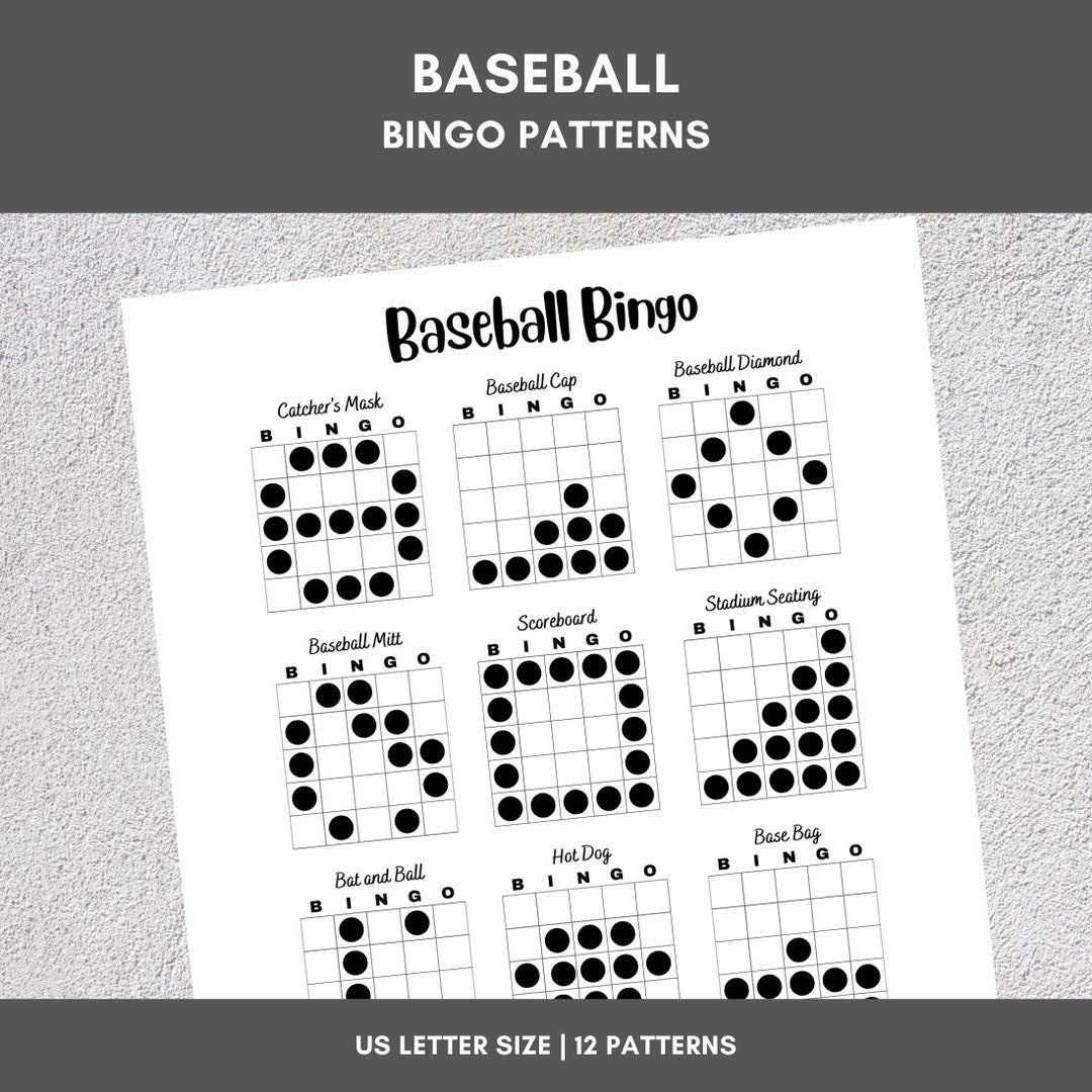 Bingo Patterns | Baseball Bingo | Printable Bingo Games | Bingo Game ...