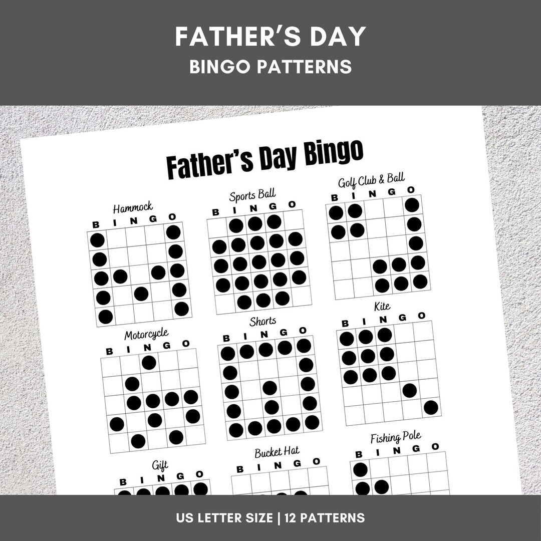 Bingo Patterns | Father's Day Bingo | Printable Bingo Games | Bingo ...