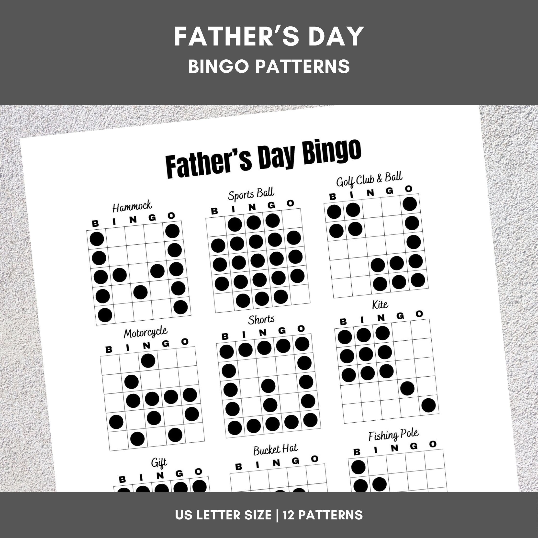 Bingo Patterns | Father's Day Bingo | Printable Bingo Games | Bingo ...