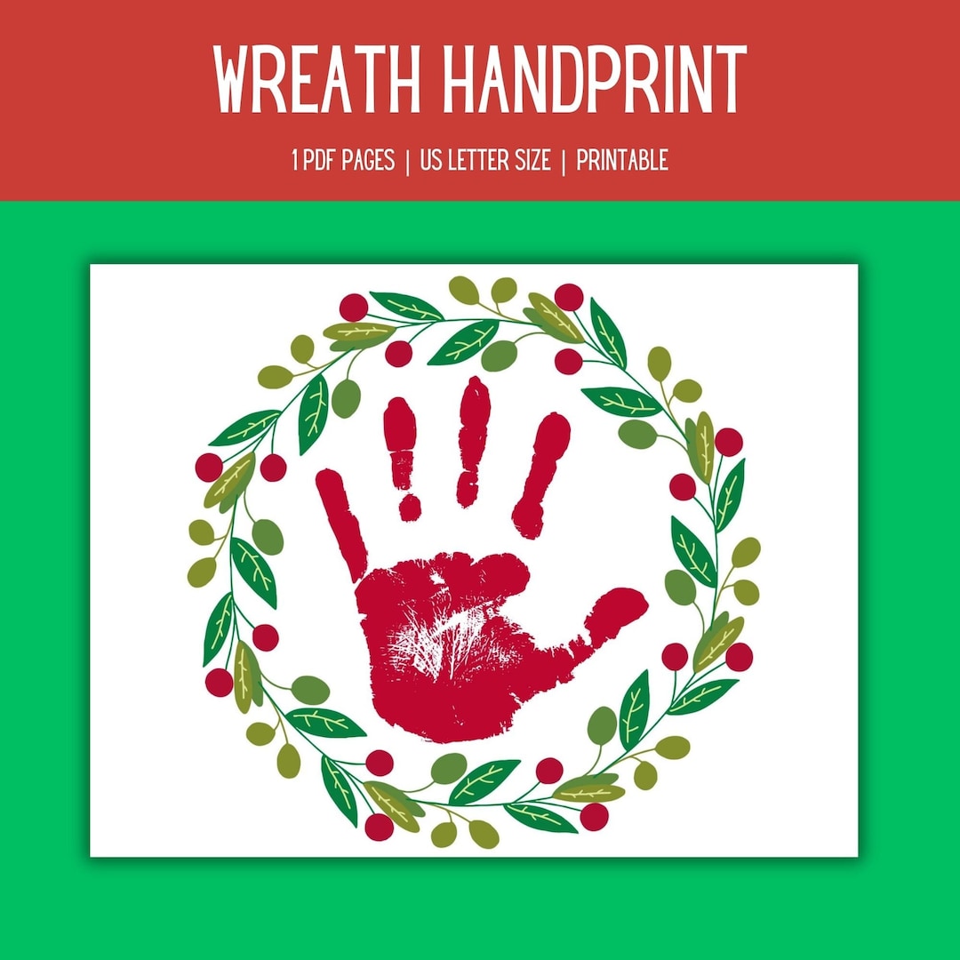 Wreath Handprint Craft Christmas Craft Handprint Art - Etsy