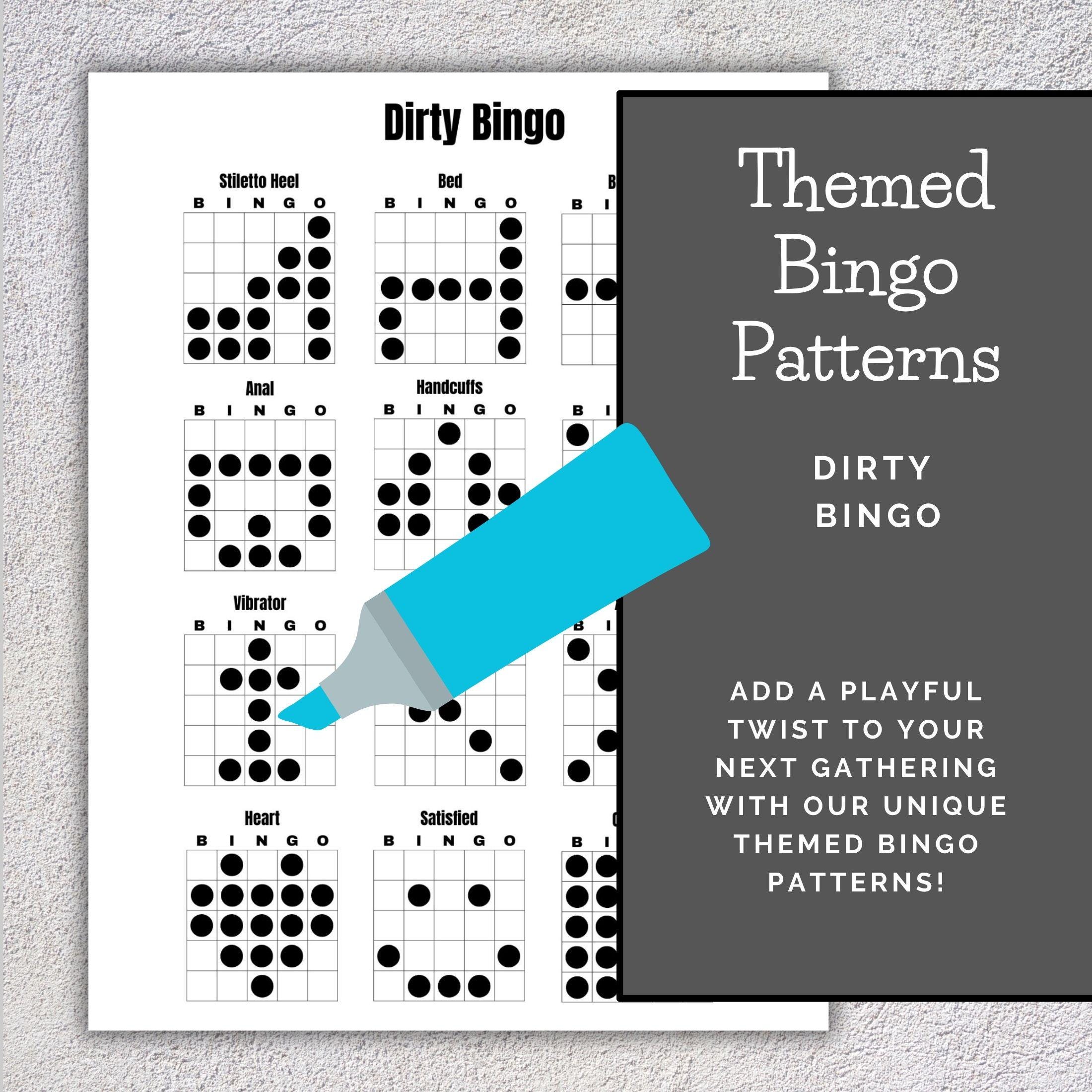 Printable Bingo Patterns | Dirty Bingo | 12 Fun Patterns | Party, Event ...