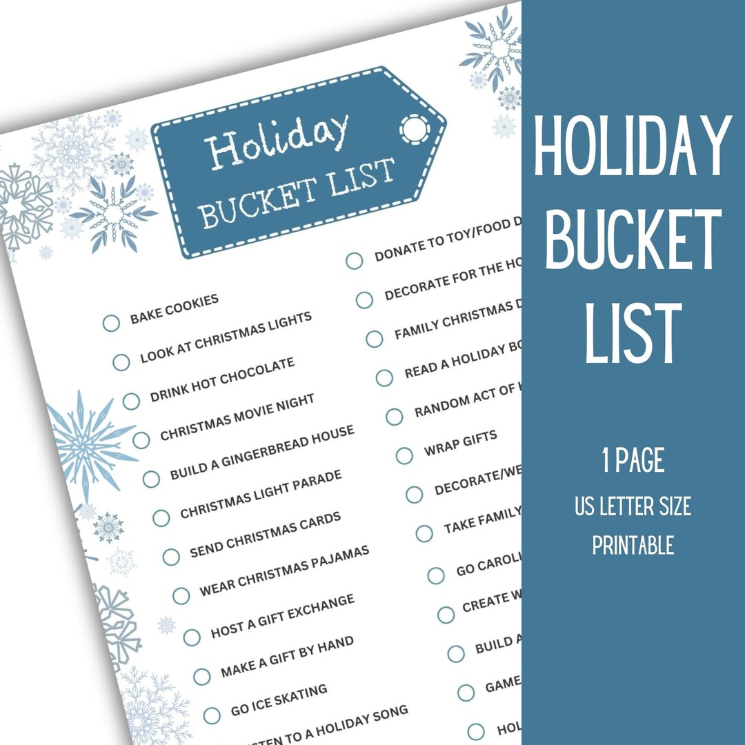 Holiday Bucket List | Christmas Bucket List | Holiday Activity List ...