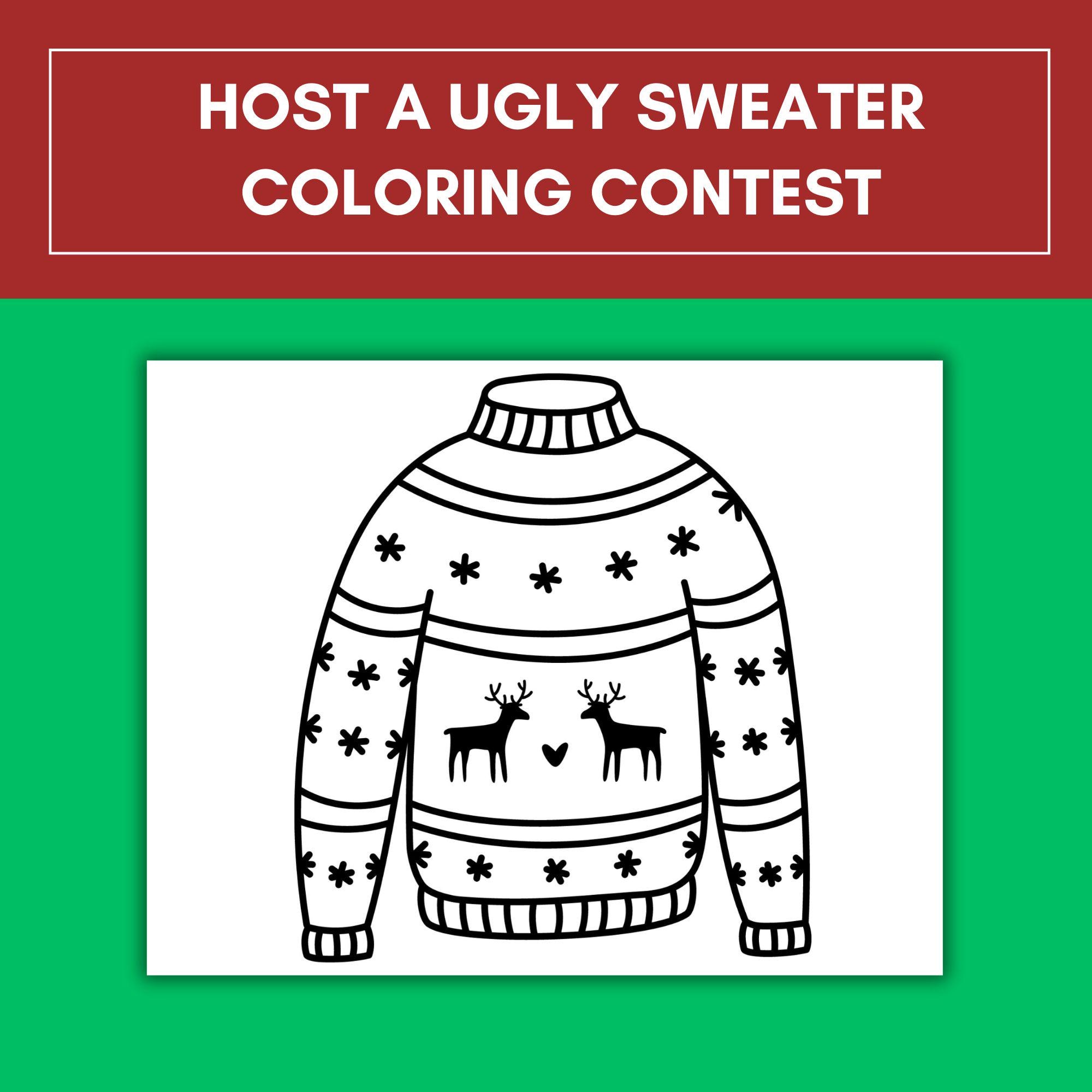 Ugly Sweater Coloring Pages | Ugly Sweater Coloring Contest | Ugly ...