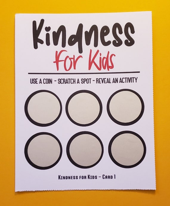 Kindness for Kids Activity Scratch Cards customizable | Etsy