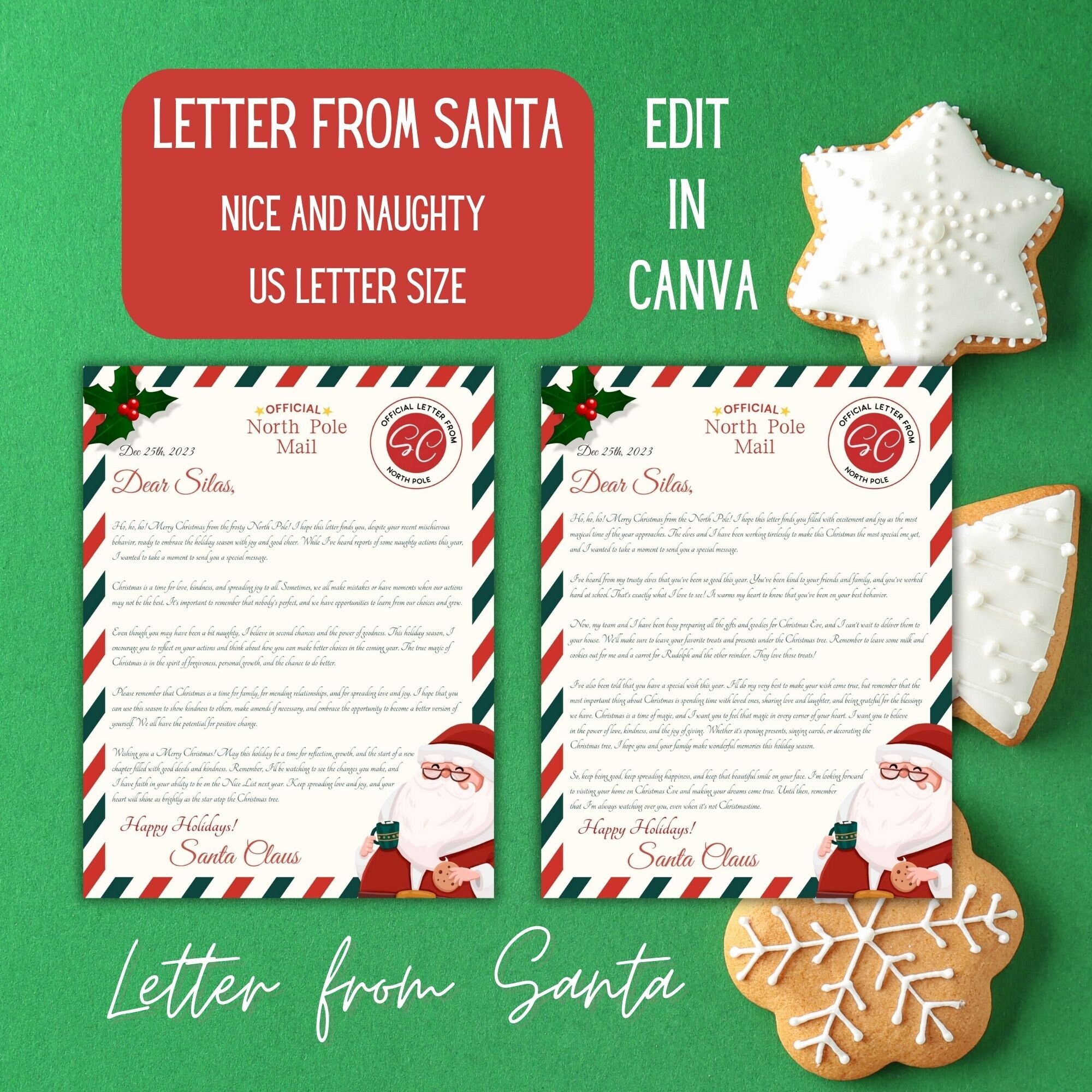 Carta de Santa / Carta de Santa Imprimible / Carta de Santa / - Etsy México