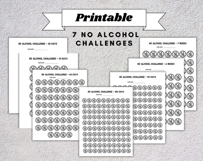 30 Day No Alcohol Challenge Printable Alcohol Quitting Planner Alcohol Tracker - Etsy Canada