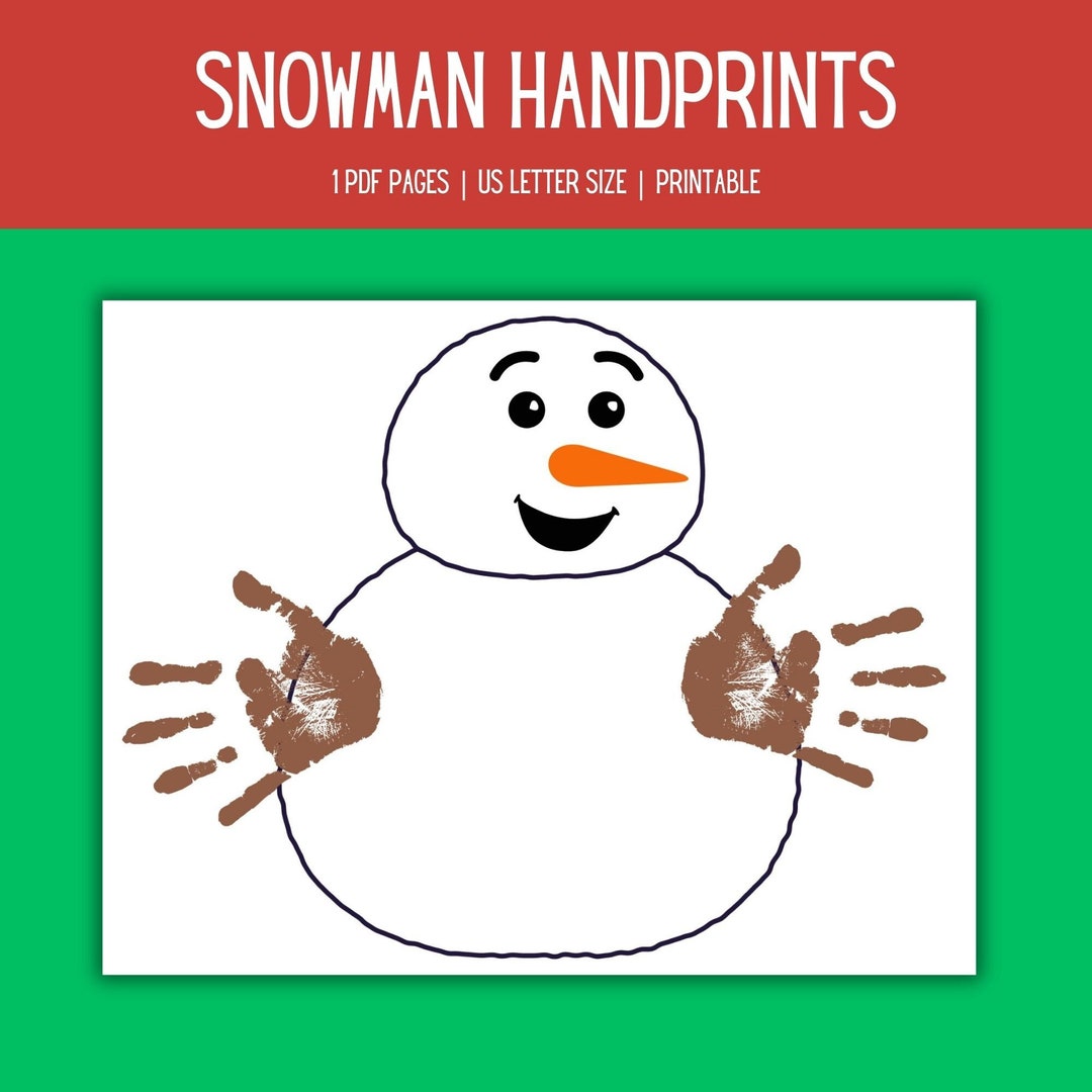 Snowman Handprint Craft Snowman Craft Christmas Craft - Etsy