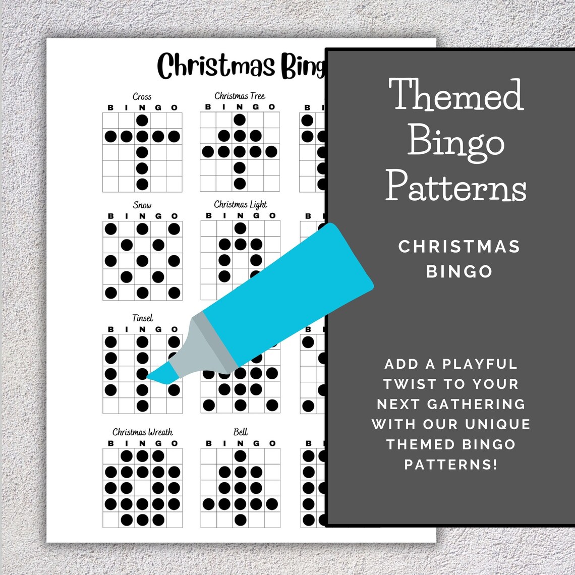 Bingo Patterns Christmas Bingo Printable Bingo Games Bingo Game ...