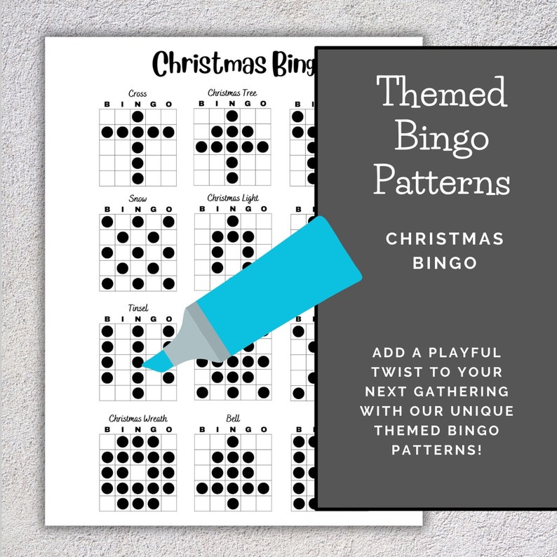 Bingo Patterns | Christmas Bingo | Printable Bingo Games | Bingo Game ...