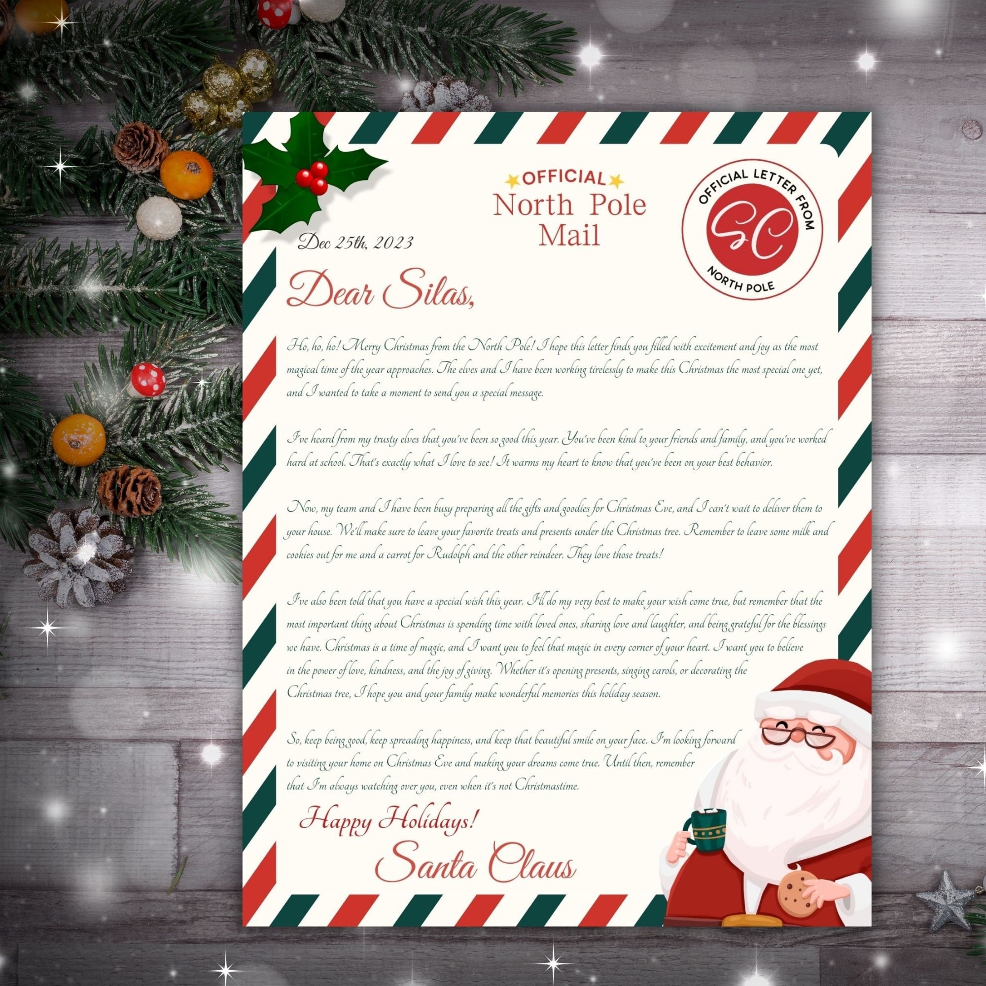 Carta de Santa / Carta de Santa Imprimible / Carta de Santa / - Etsy México