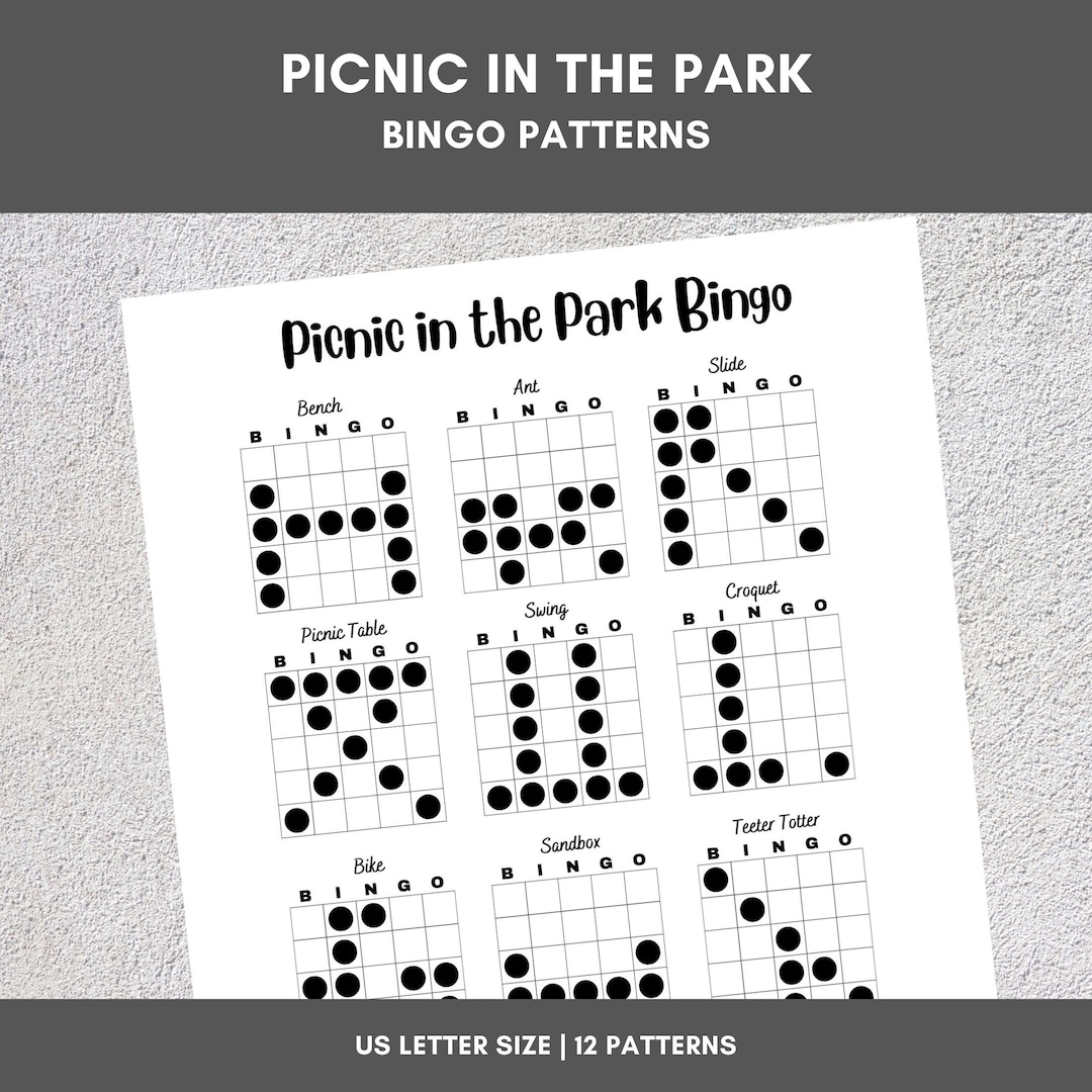 Bingo Patterns | Picnic Bingo | Printable Bingo Games | Bingo Game ...