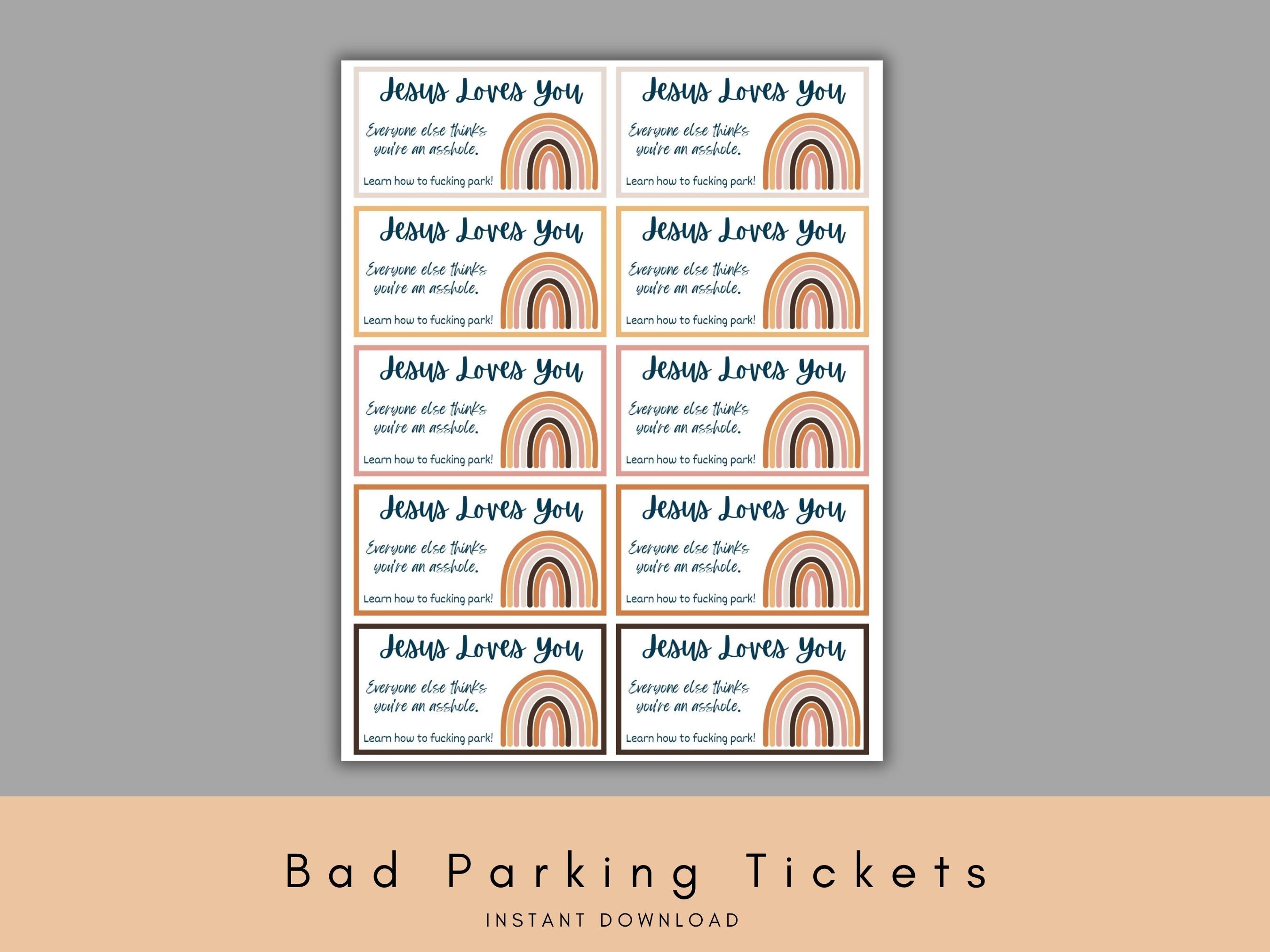 Snarky Bad Parking Tickets: Sarcastic Passive-aggressive Windshield ...