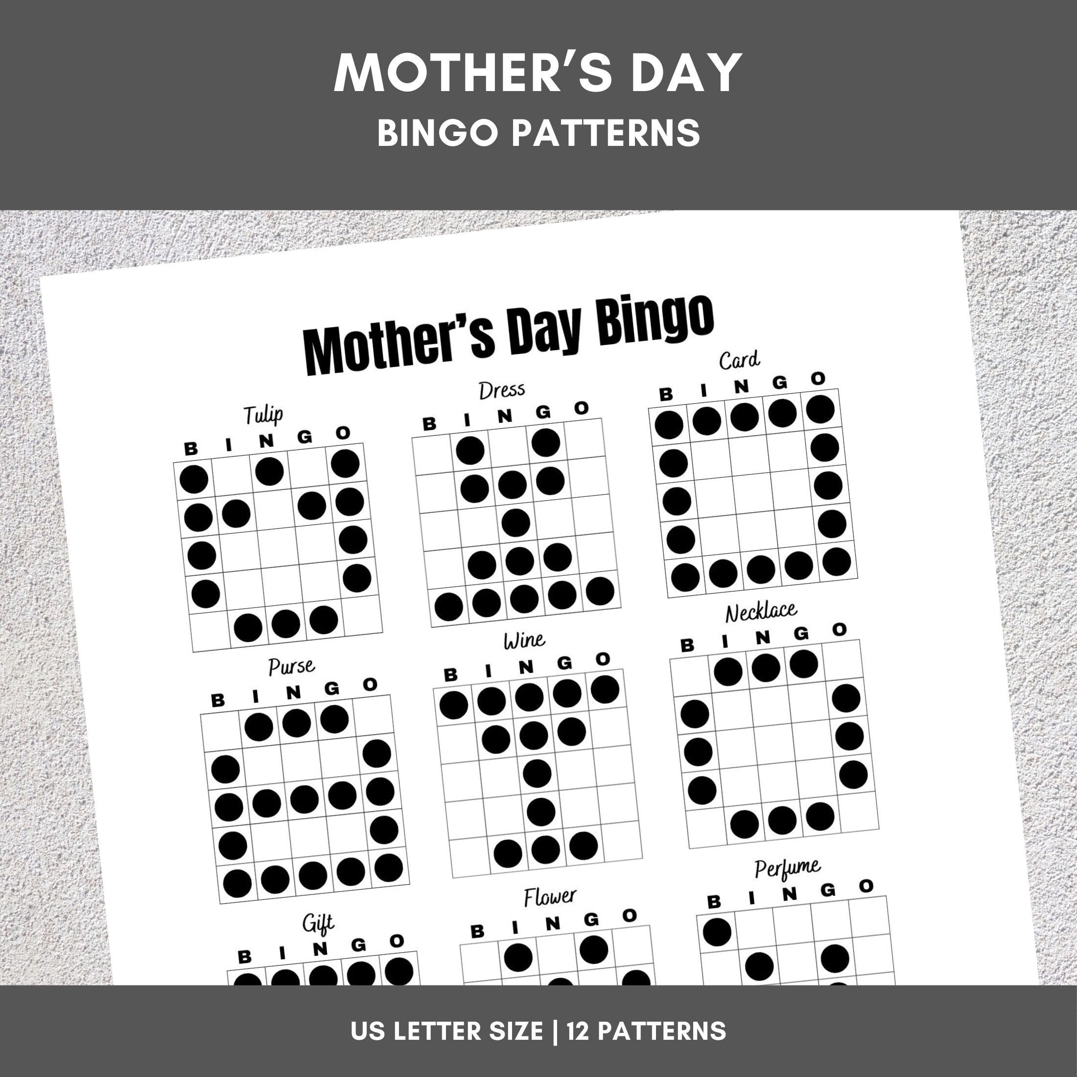 Bingo Patterns | Mother's Day Bingo | Printable Bingo Games | Bingo ...