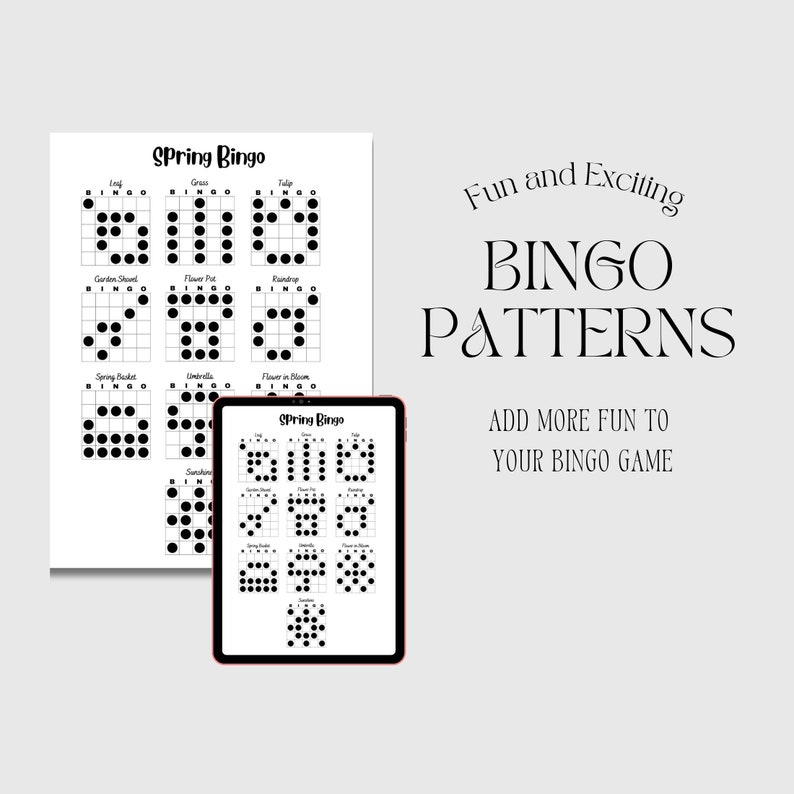 Bingo Patterns | Spring Bingo | Printable Bingo Games | Bingo Game ...