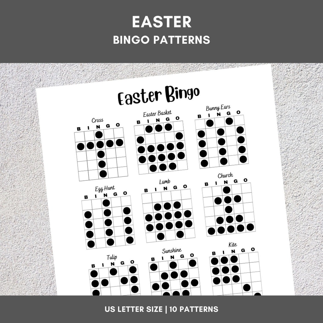 Bingo Patterns | Easter Bingo | Printable Bingo Games | Bingo Game ...