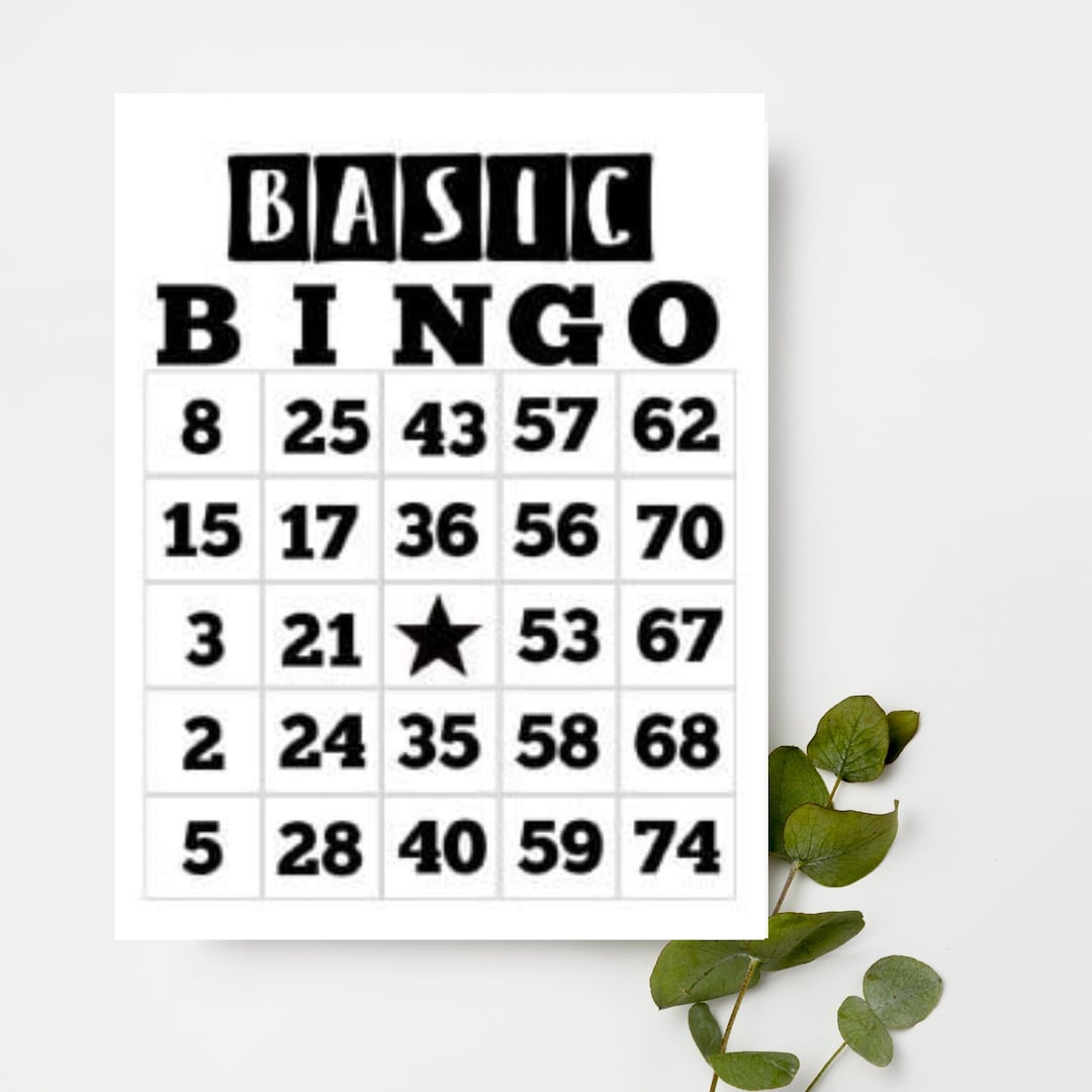 Bingo Card Set Basic Bingo Card Set With Fun Patterns - Etsy