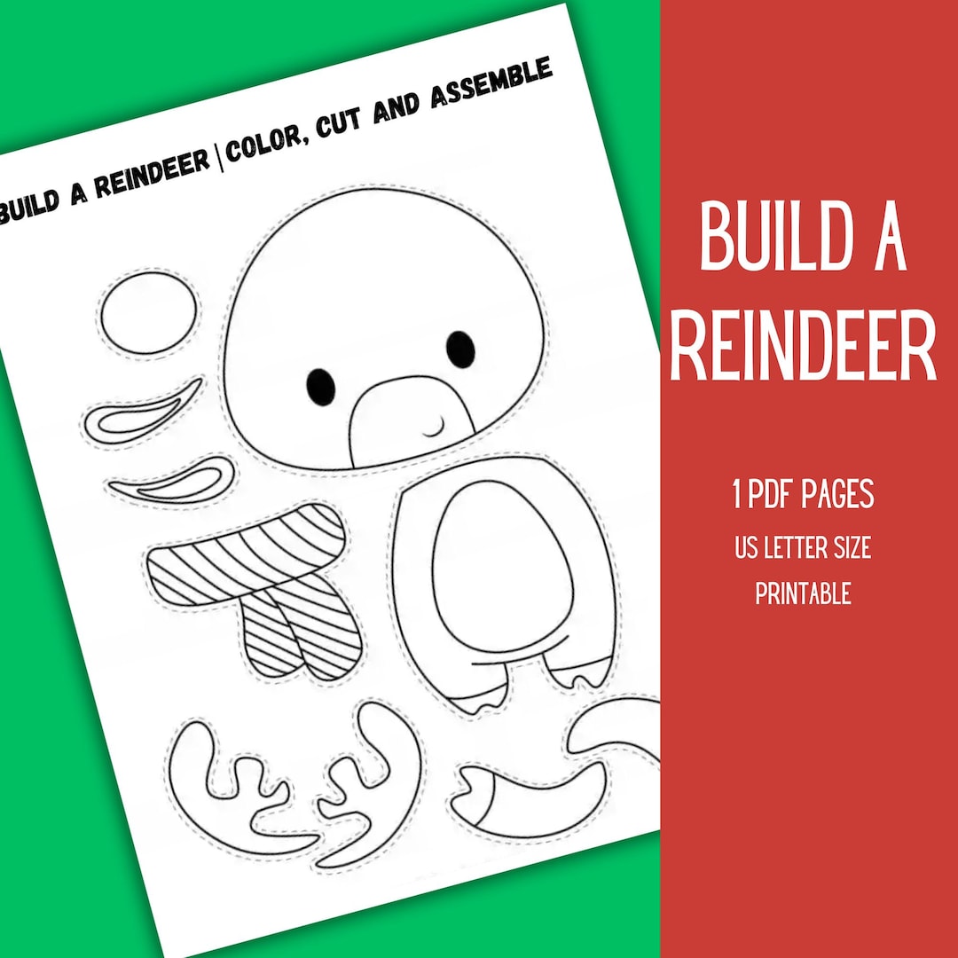 Build A Reindeer, Christmas Craft, Build a Reindeer Printable Craft ...