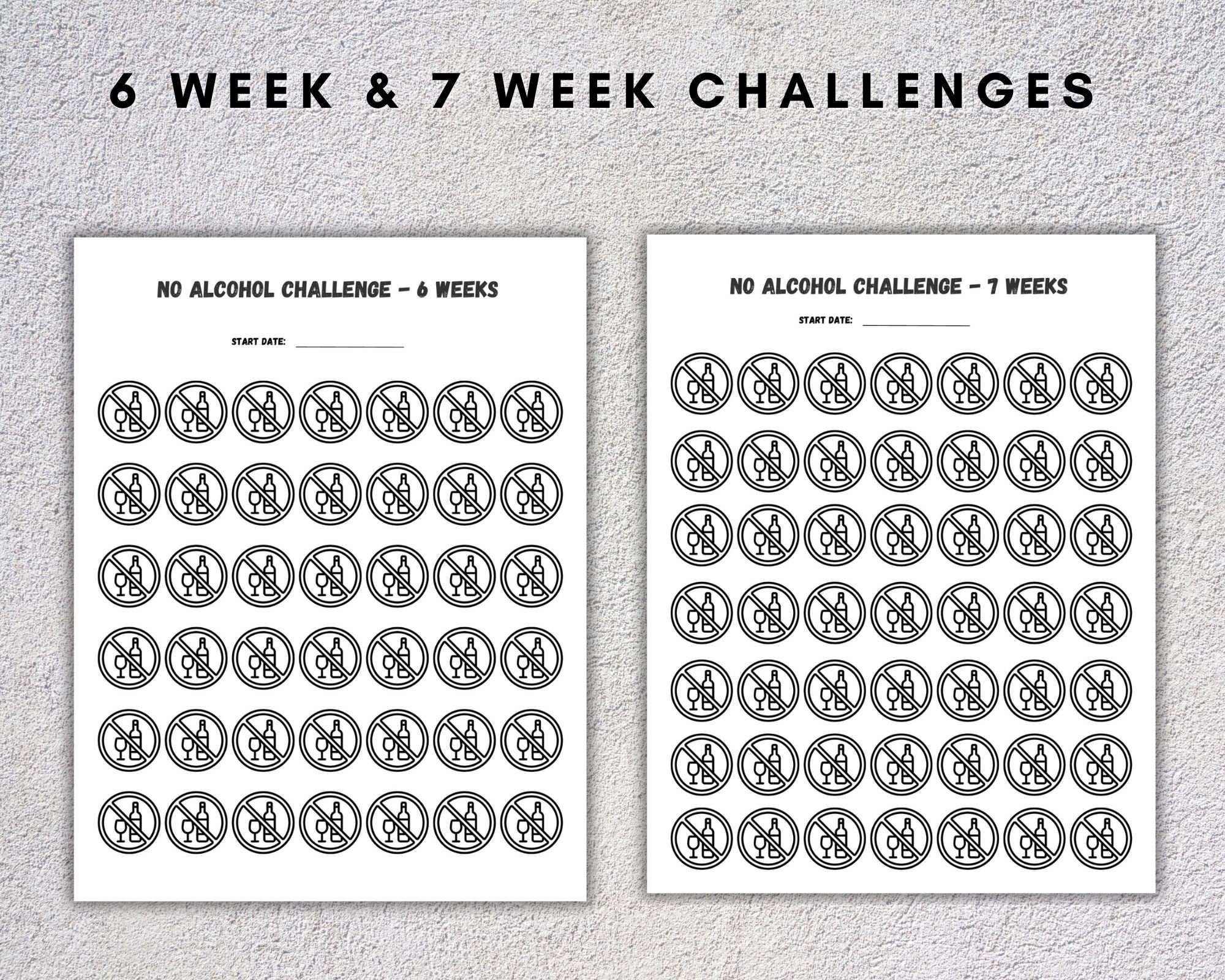 No Alcohol Challenges Bundle Alcohol Free Planner Sobriety Challenge ...