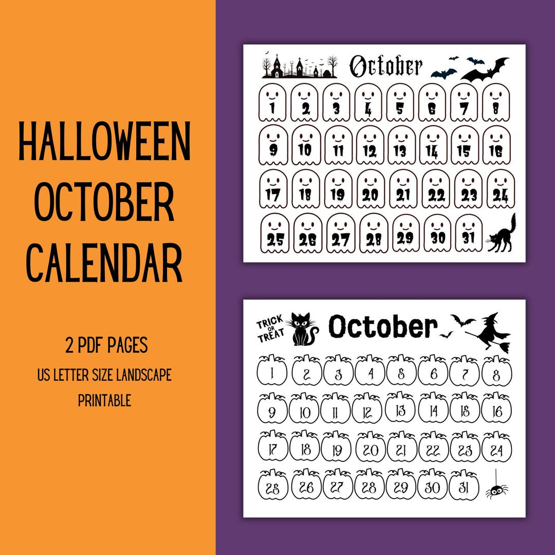 Halloween October Calendar, Advent Calendar, Halloween Activity ...