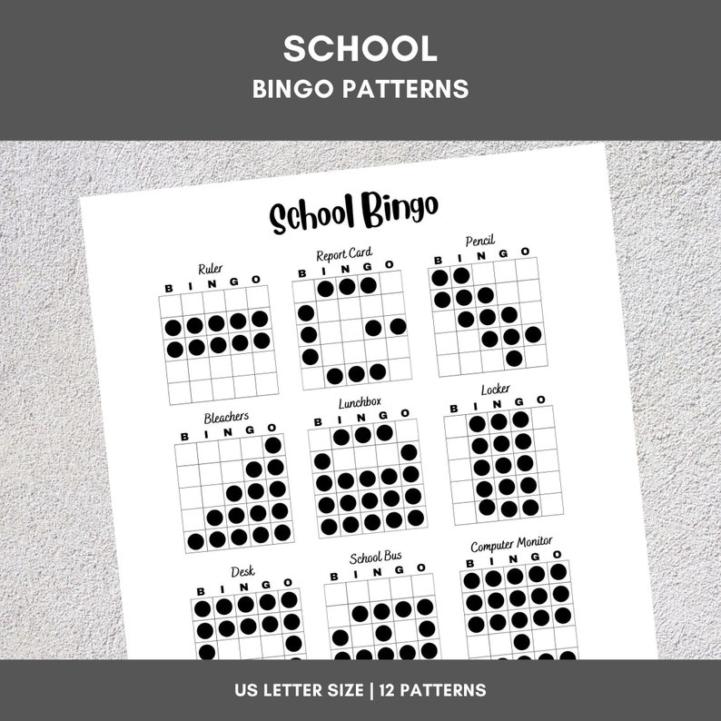 Bingo Patterns | School Bingo | Printable Bingo Games | Bingo Game ...