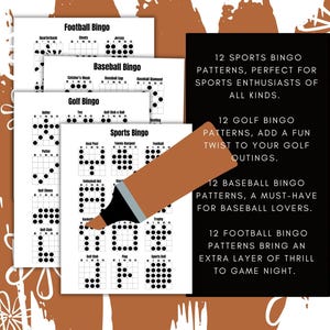 Printable Bingo Patterns BUNDLE | Sports Bingo Bundle | Party, Event ...