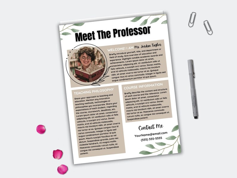 Meet the Professor Meet the Teacher Professor Template - Etsy