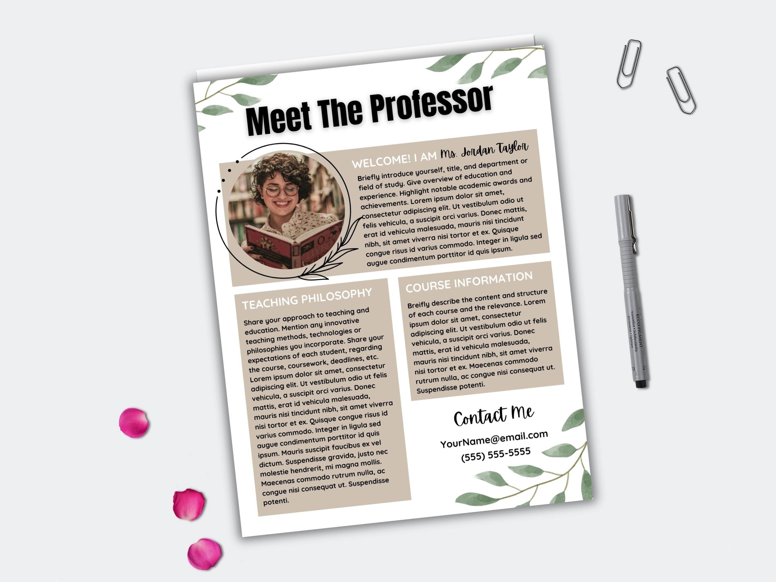 Meet the Professor Meet the Teacher Professor Template - Etsy