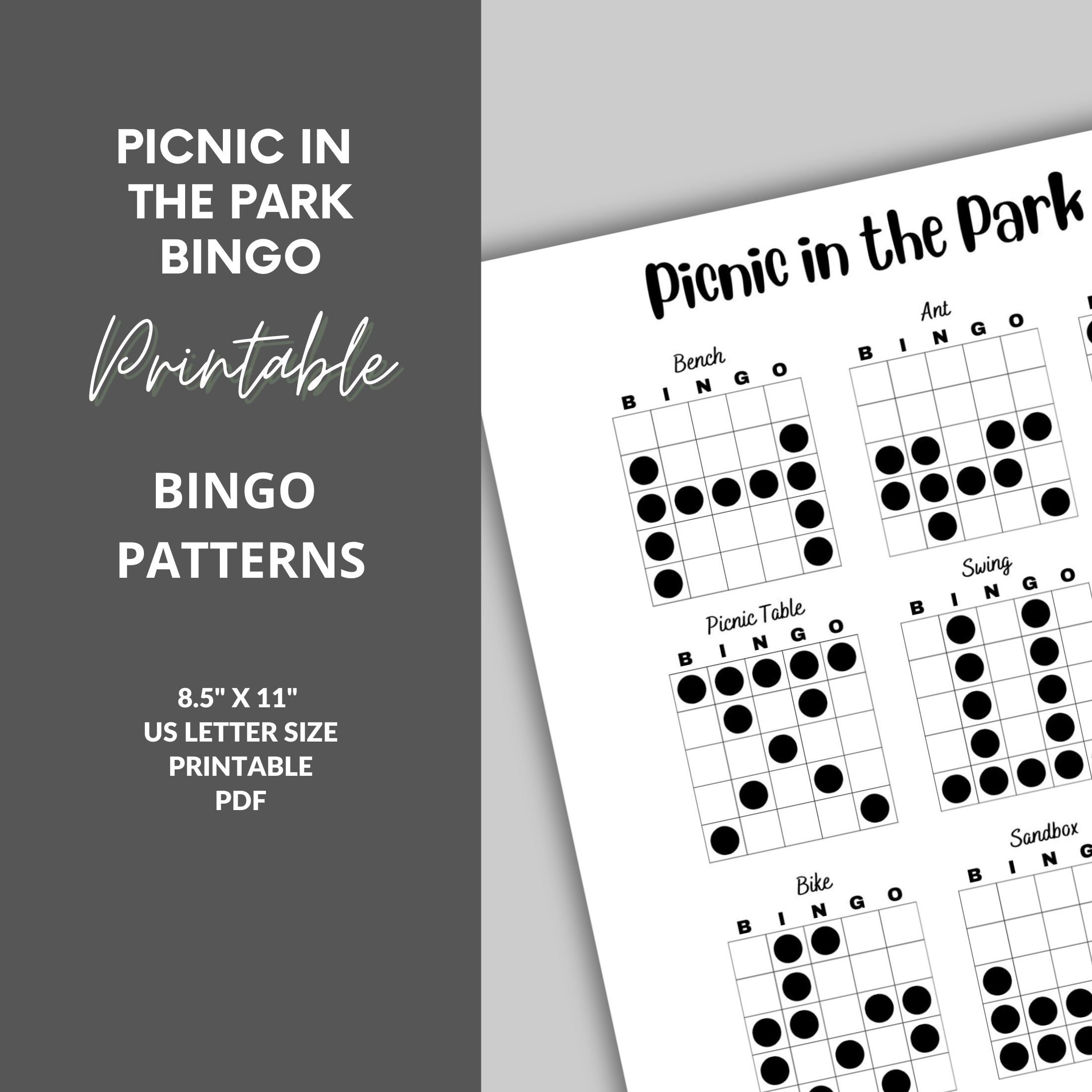 Bingo Patterns | Picnic Bingo | Printable Bingo Games | Bingo Game ...