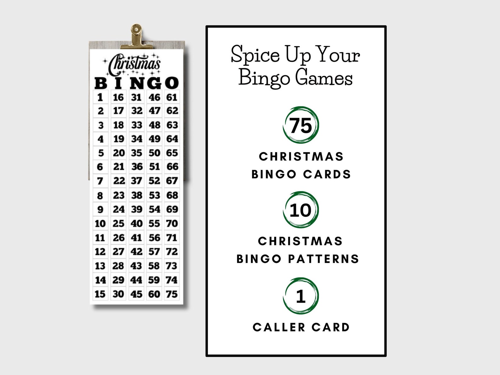 Christmas Bingo Card Set 75 Card Bingo Card Set Christmas Bingo ...
