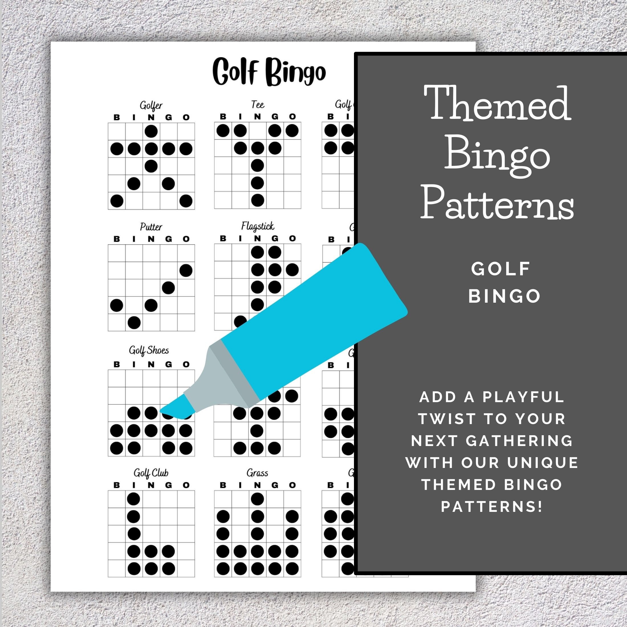 Bingo Patterns | Golf Bingo | Printable Bingo Games | Bingo Game ...