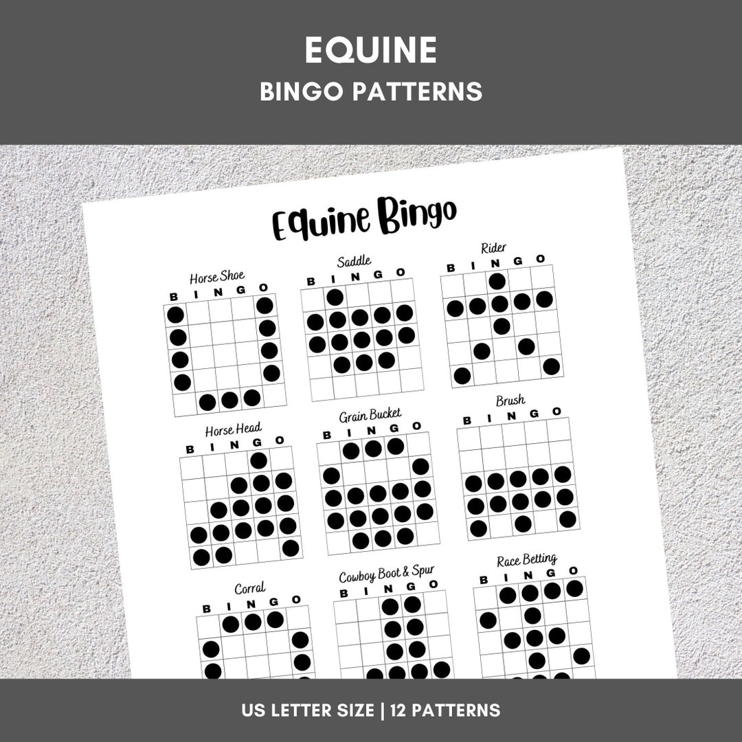 Bingo Patterns | Equine Bingo | Printable Bingo Games | Bingo Game ...