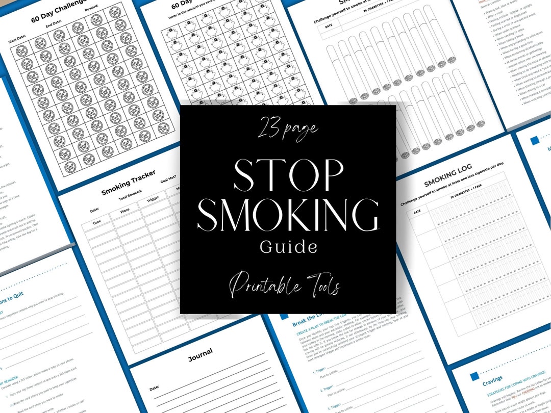 Stop Smoking Guide | Smoking Cessation | Smoking Printable Trackers ...