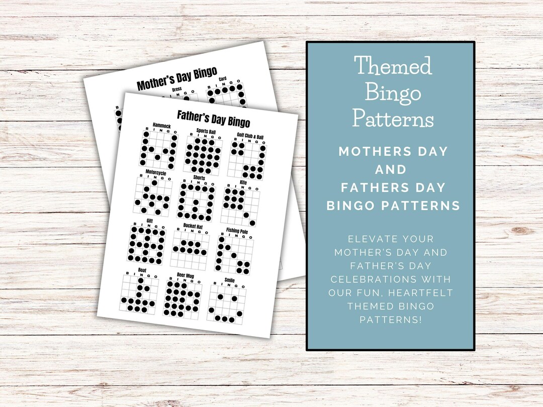 Printable Bingo Patterns | Mother's Day and Father's Day Bingo BUNDLE ...