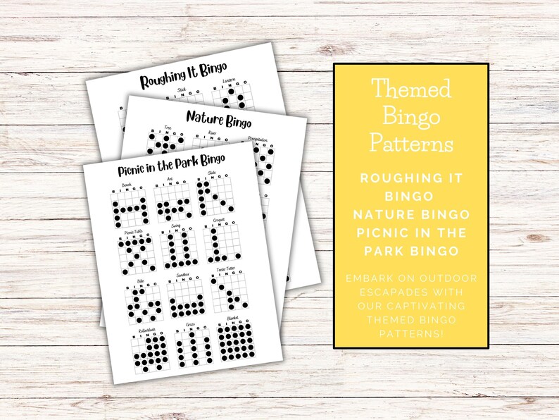 Printable Bingo Patterns BUNDLE | Outdoor Bundle | Party, Event ...