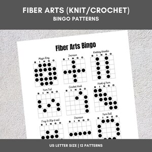 Bingo Patterns | Fiber Arts Bingo | Printable Bingo Games | Bingo Game ...
