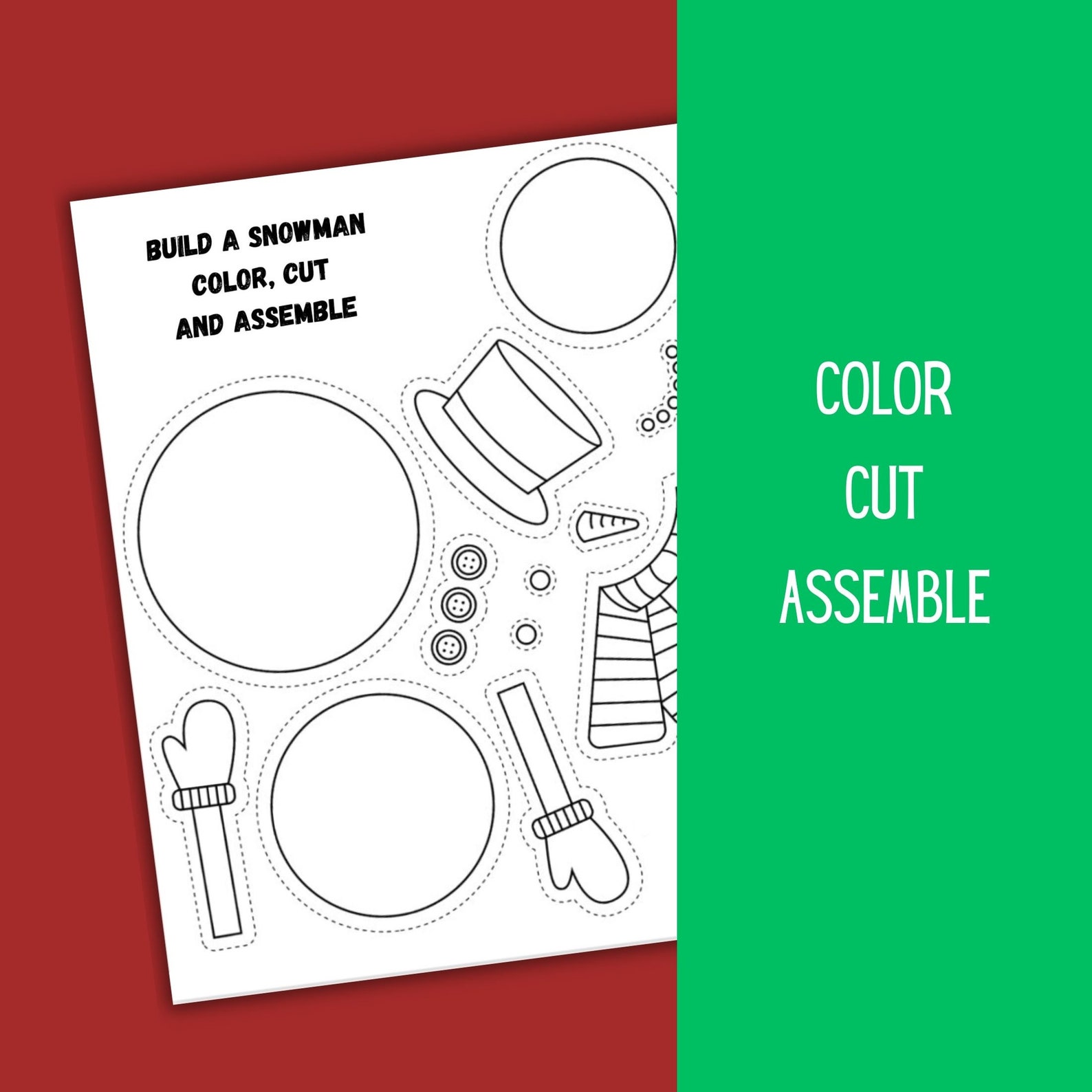 Build A Snowman, Christmas Craft, Build a Snowman Printable Craft ...