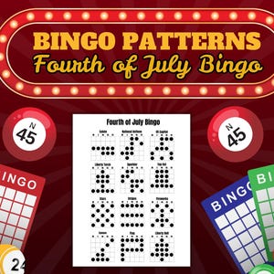 Printable Bingo Patterns | Fourth of July Bingo | 12 Fun Patterns ...