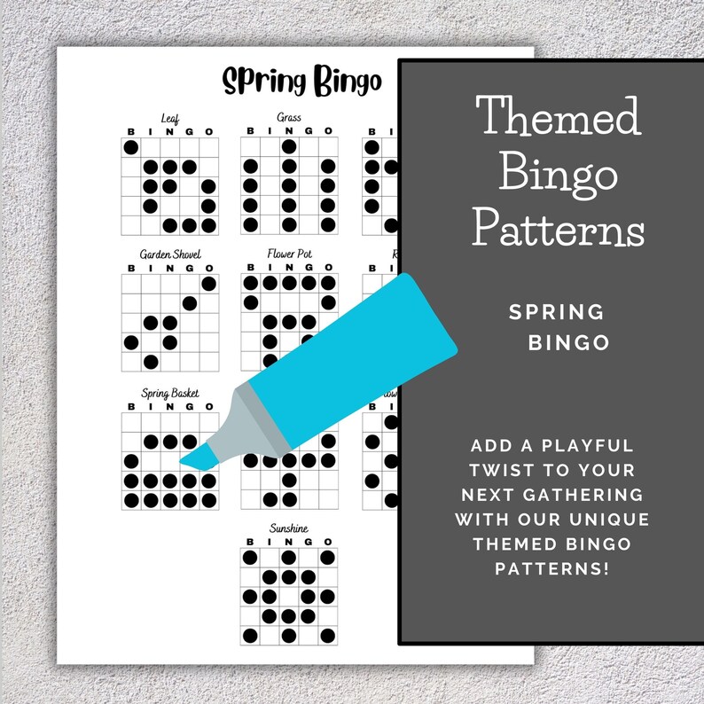 Bingo Patterns | Spring Bingo | Printable Bingo Games | Bingo Game ...