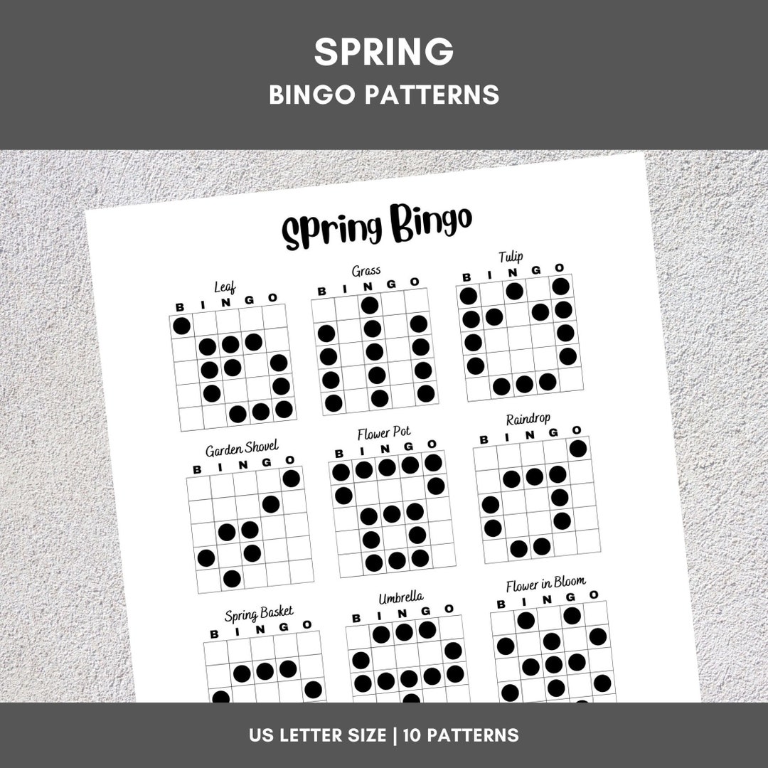 Bingo Patterns | Spring Bingo | Printable Bingo Games | Bingo Game ...