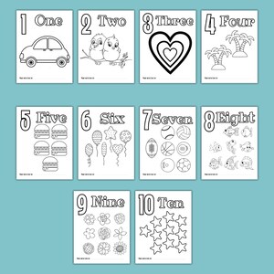 Baby Shower Coloring Activity: Baby's First Counting Book - Keepsake ...