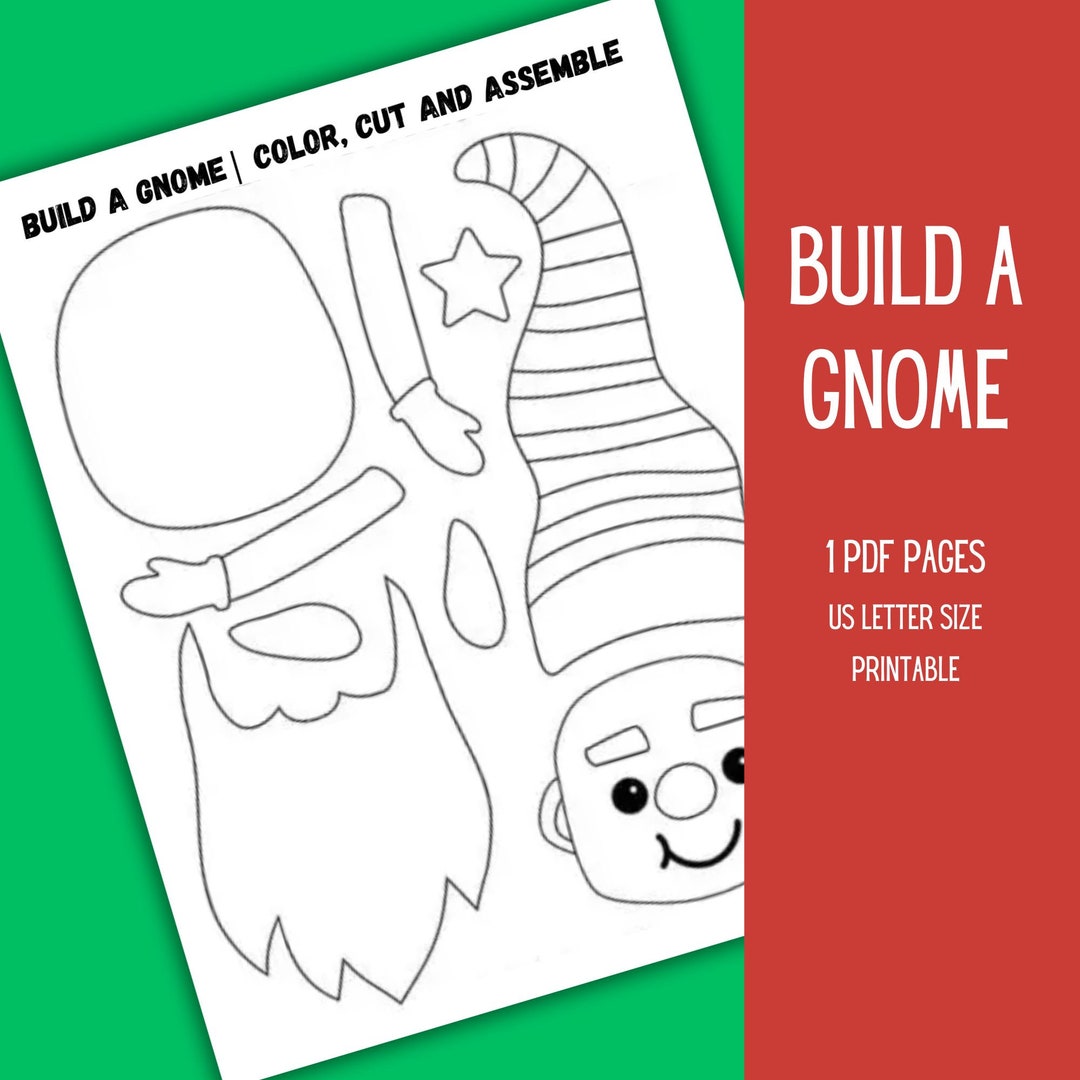 Build A Gnome, Christmas Craft, Build a Gnome Printable Craft ...
