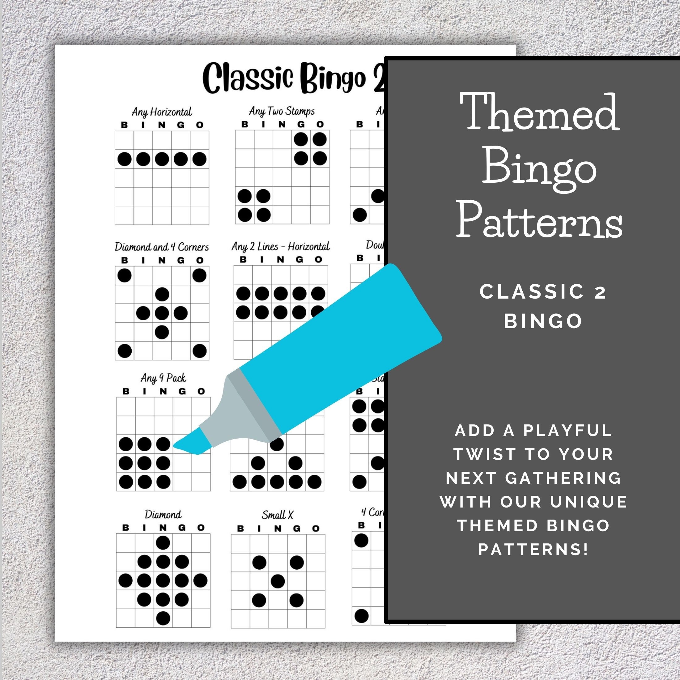 Bingo Patterns | Classic 2 Bingo | Printable Bingo Games | Bingo Game ...