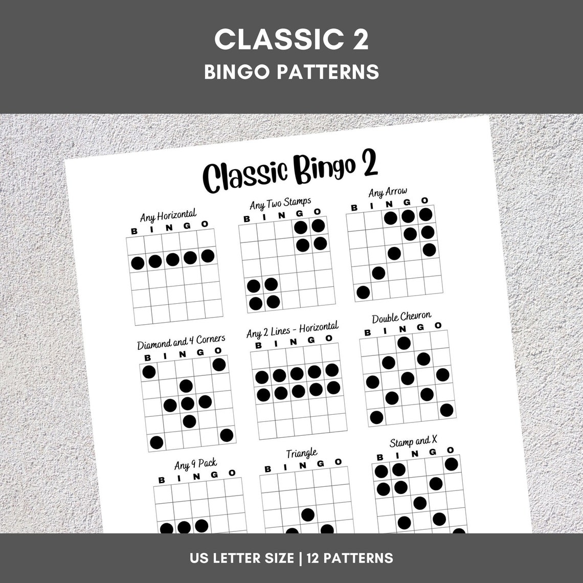 Bingo Patterns | Classic 2 Bingo | Printable Bingo Games | Bingo Game ...