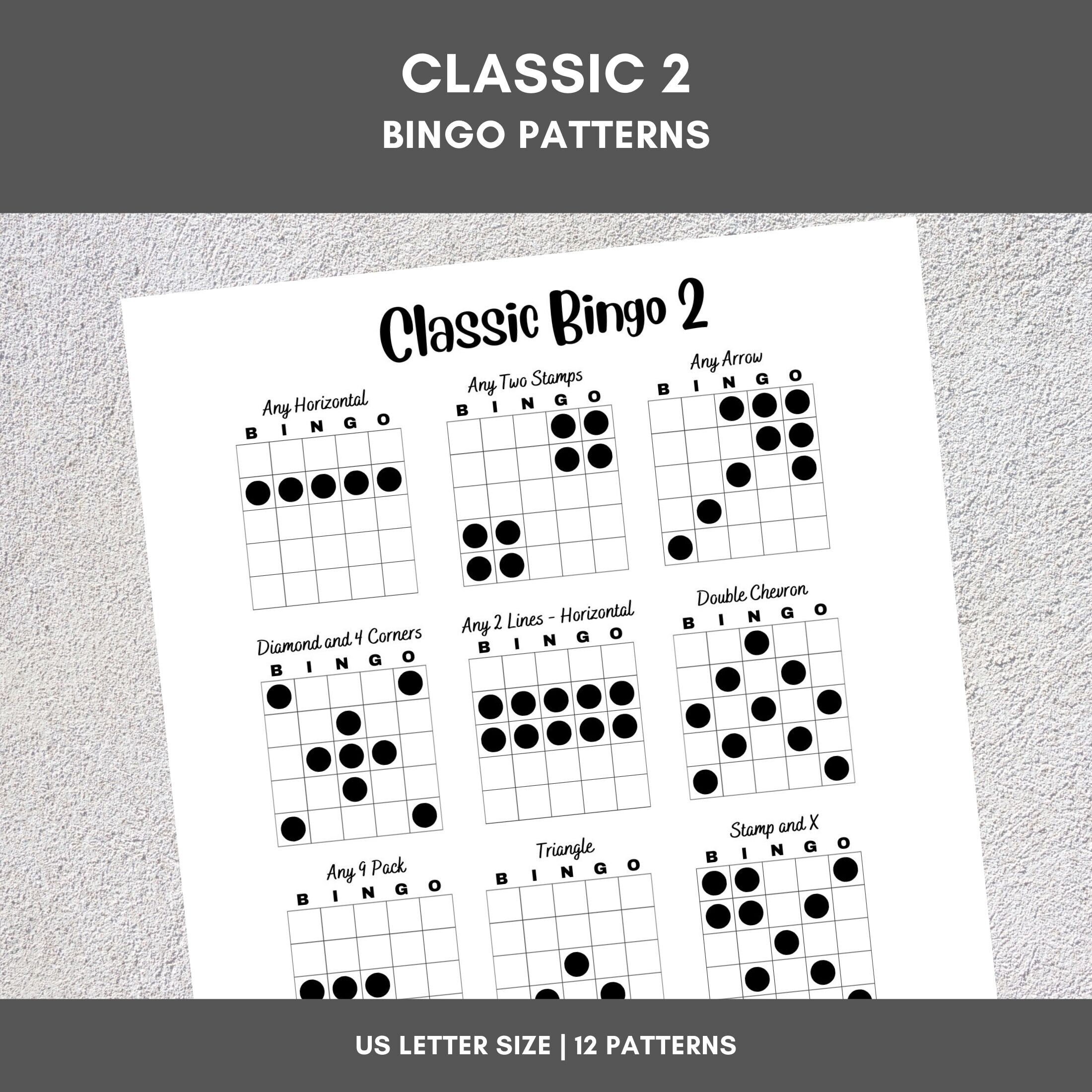 Bingo Patterns | Classic 2 Bingo | Printable Bingo Games | Bingo Game ...