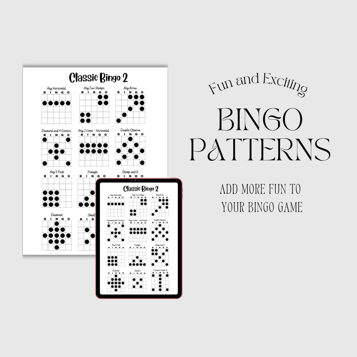 Bingo Patterns Classic 2 Bingo Printable Bingo Games Bingo Game ...