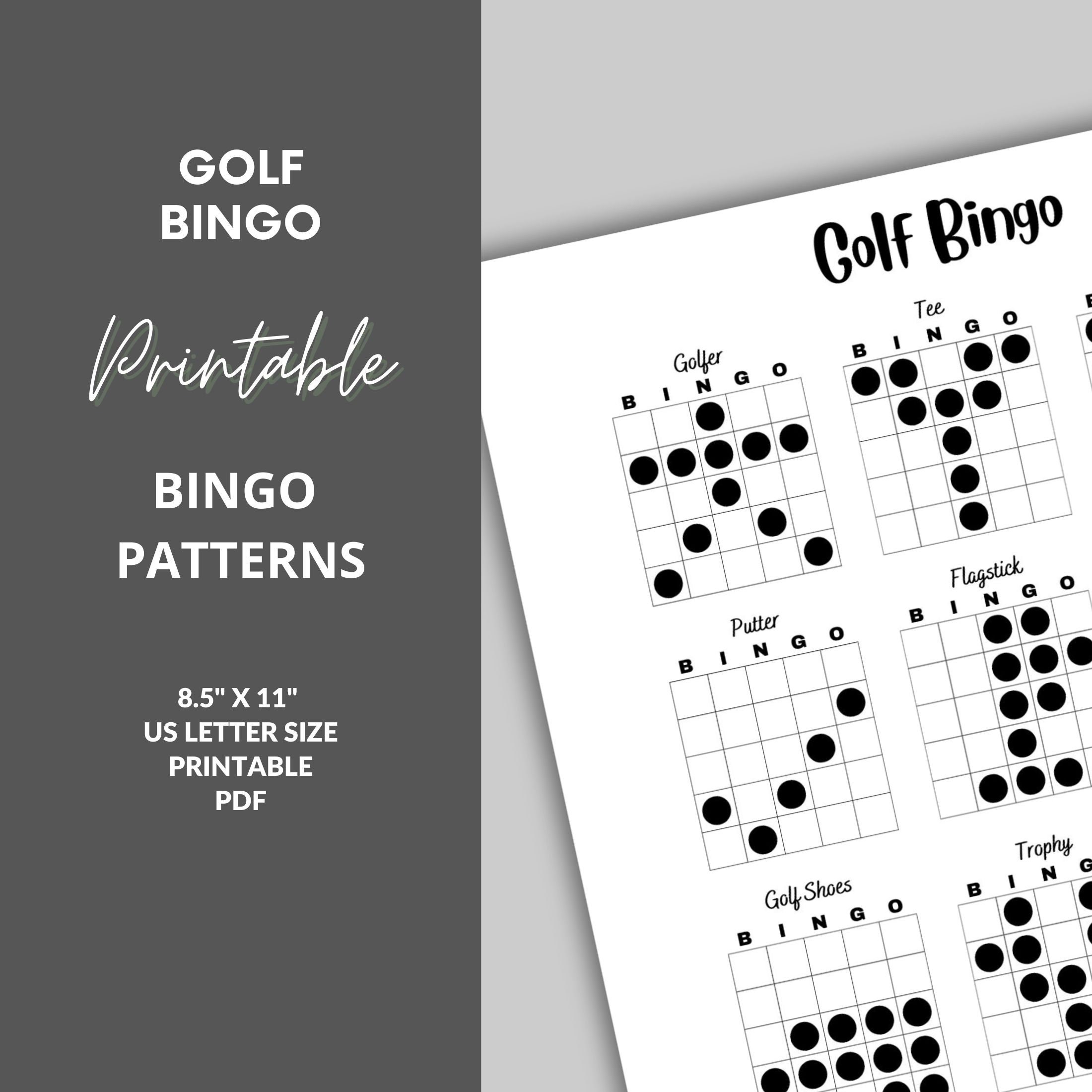 Bingo Patterns | Golf Bingo | Printable Bingo Games | Bingo Game ...