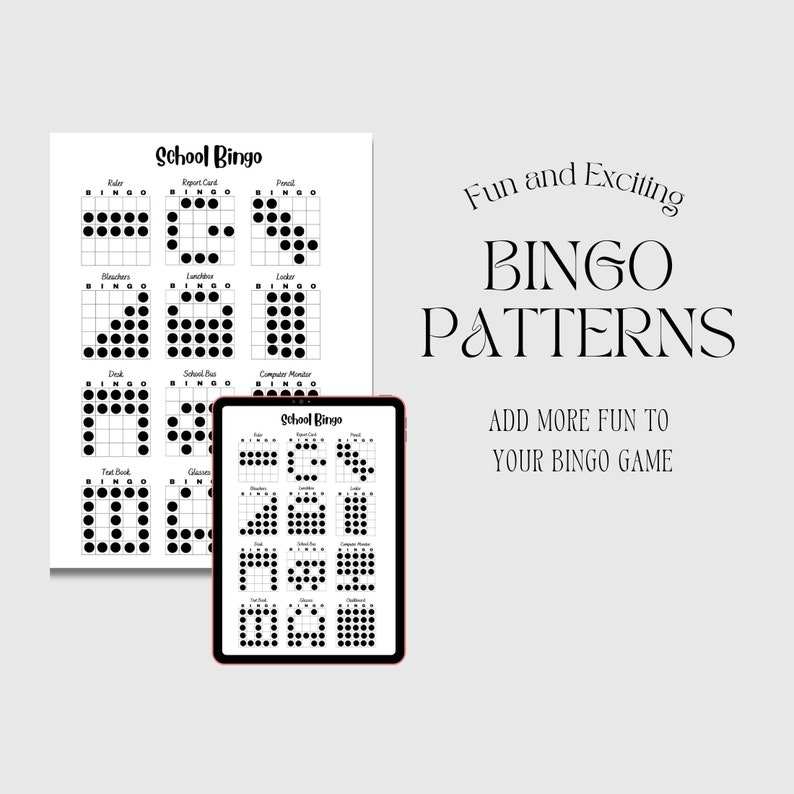 Bingo Patterns | School Bingo | Printable Bingo Games | Bingo Game ...